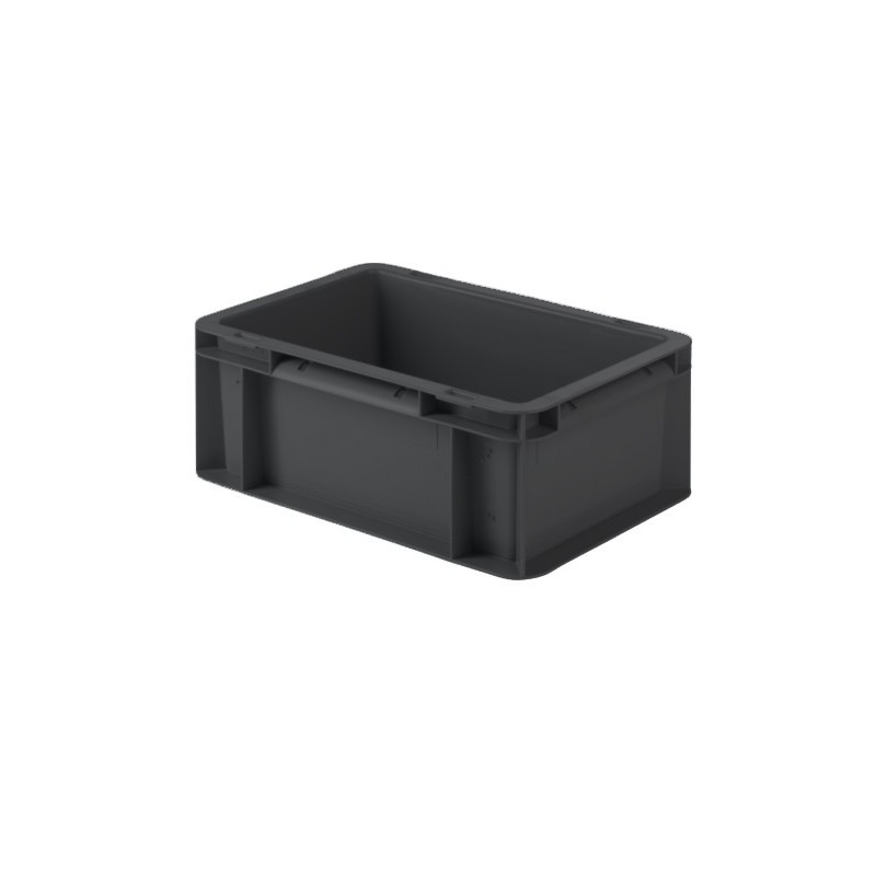 EF Stackable Conductive Container Solid Base/Sides 11.9"L x 7.9"W x 4.7 ...