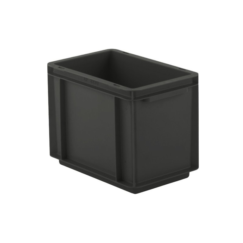 EF Stackable Conductive Container Solid Base/Sides 11.9"L x 7.9"W x 8.7 ...