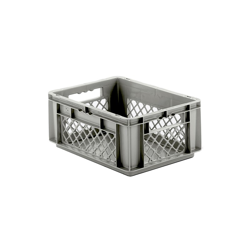 EF stackable Container Solid Base/Mesh Sides 15.8"L x 11.9"W x 6.7"H ...