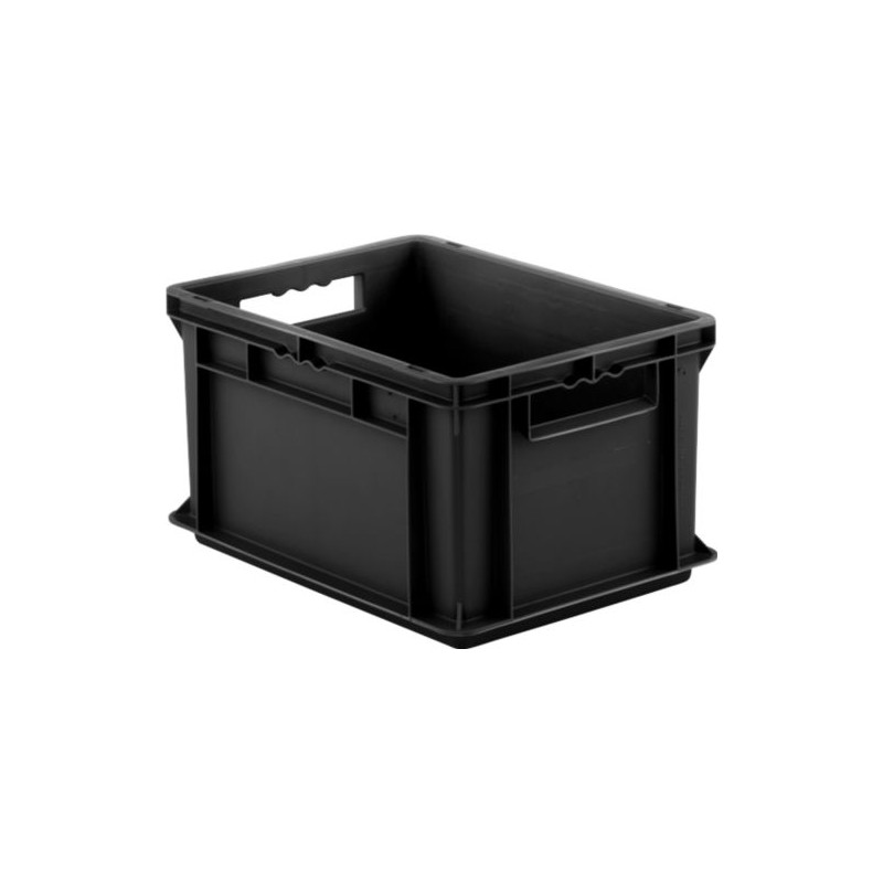 EF Stackable Conductive Container Solid Base/Sides 15.8"L x 11.9"W x 8. ...