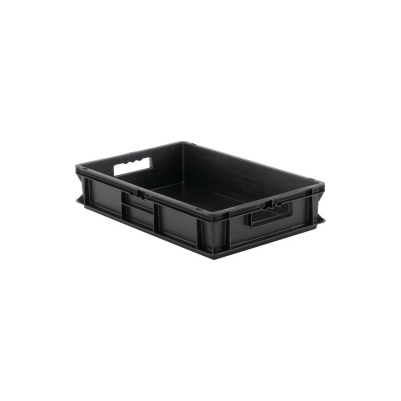EF Stackable Conductive Container Solid Base/Sides 23.7"L x 15.8"W x 4. ...
