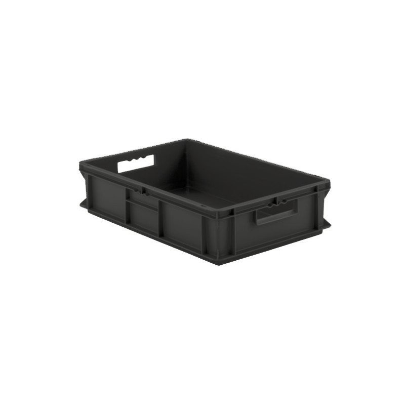 EF Stackable Conductive Container Solid Base/Sides 23.7"L x 15.8"W x 5. ...