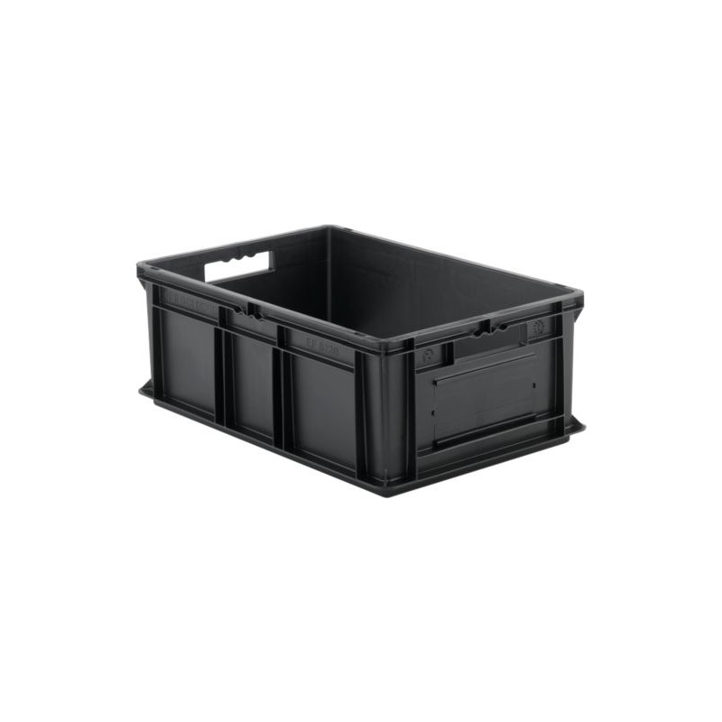 EF Stackable Conductive Container Solid Base/Sides 23.7"L x 15.8"W x 8. ...